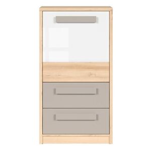 BRW Komoda: NAMEK - KOM1D2S Farba: buk iconic/biely lesk/sivá | FAVI.sk