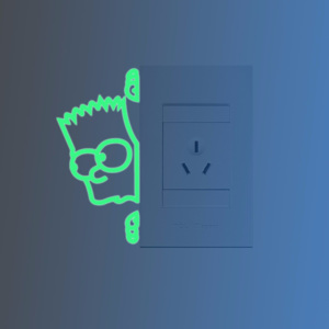 Tie Ler Fosforová samolepka na vypínač "Simpsonovci - Bart" 12x5 cm | FAVI.sk