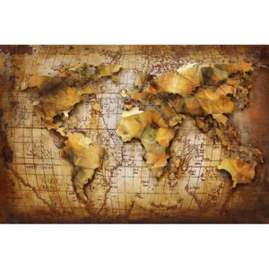Kovový obraz - Mapa pokladov, 120x80 cm | FAVI.sk