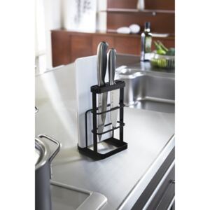 Stojan na nože a dosky na krájanie YAMAZAKI Tower, čierny 6776 | FAVI.sk