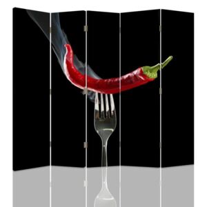 CARO Paraván - A Chili Pepper On A Fork | päťdielny | obojstranný ...