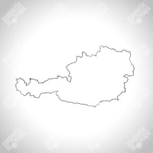 Magnetická mapa Rakúska, slepá (samolepiaca feretická fólia) 66 x 66 cm ...