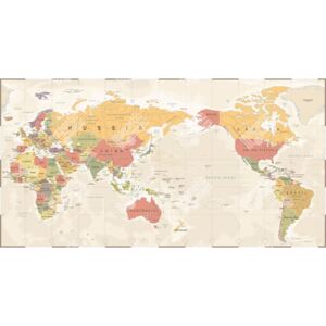 Magnetická mapa sveta, retro (pozinkovaný plech) 129 x 67 cm | FAVI.sk